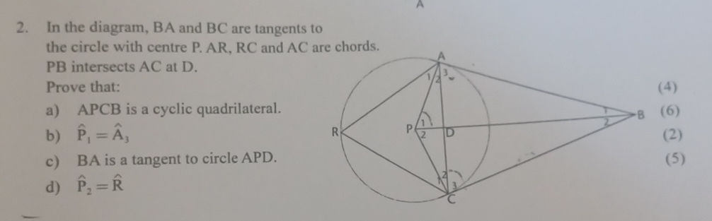 2. In the diagram, BA and BC are tangents to | StudyX