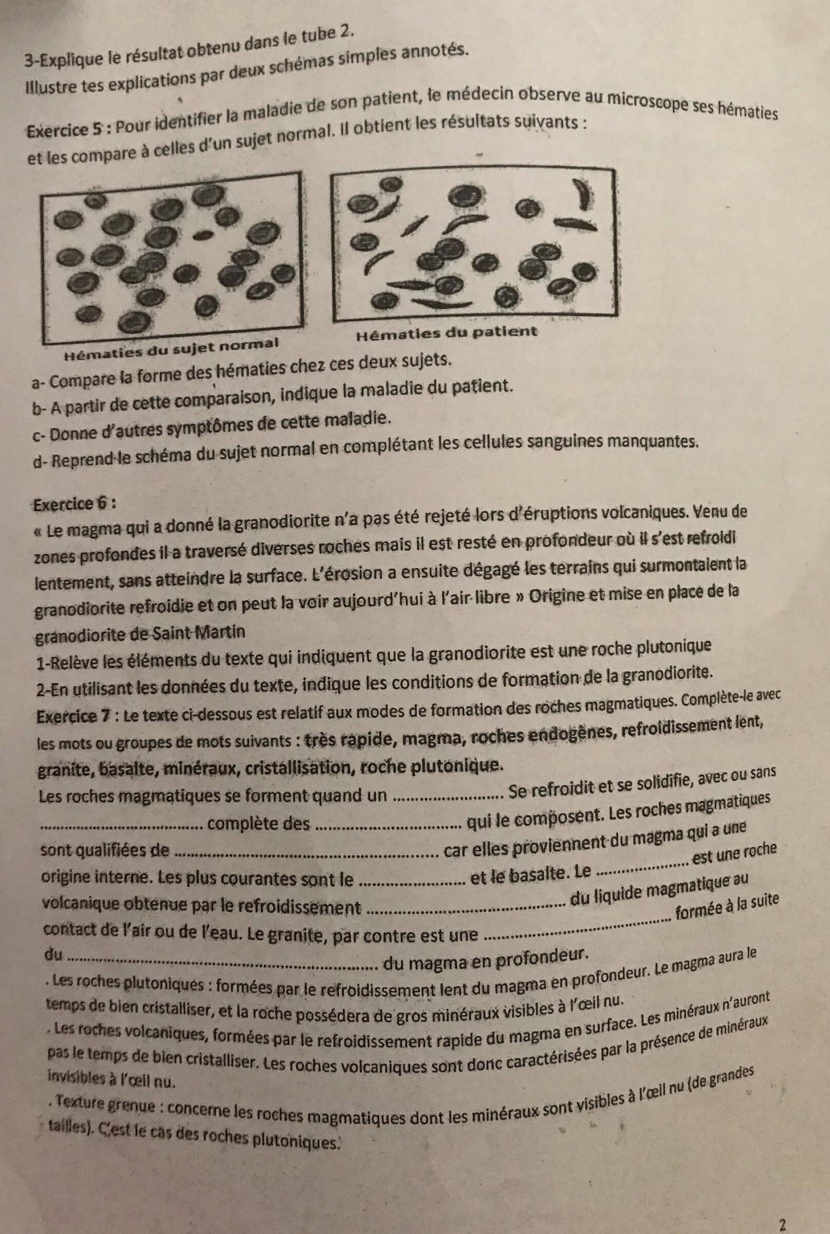 Exercice 5 : Pour identifier la maladie de | StudyX