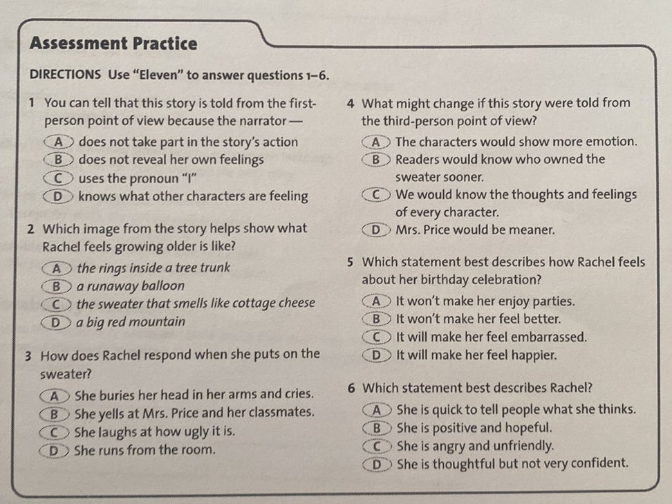 DIRECTIONS Use "Eleven" to answer questions | StudyX