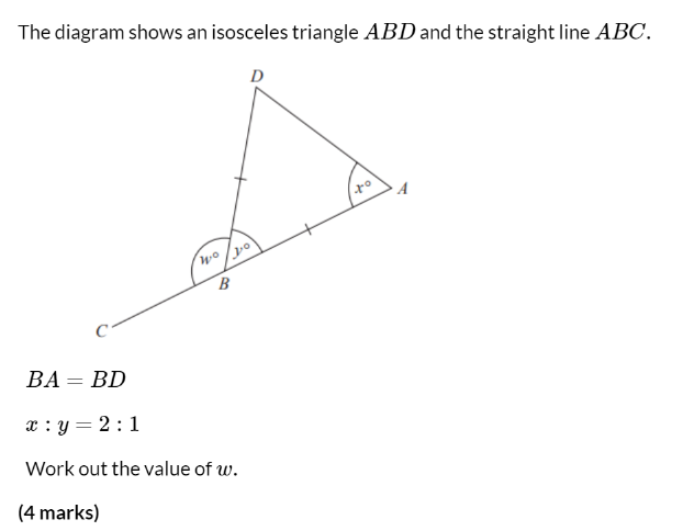 The diagram shows an isosceles triangle | StudyX