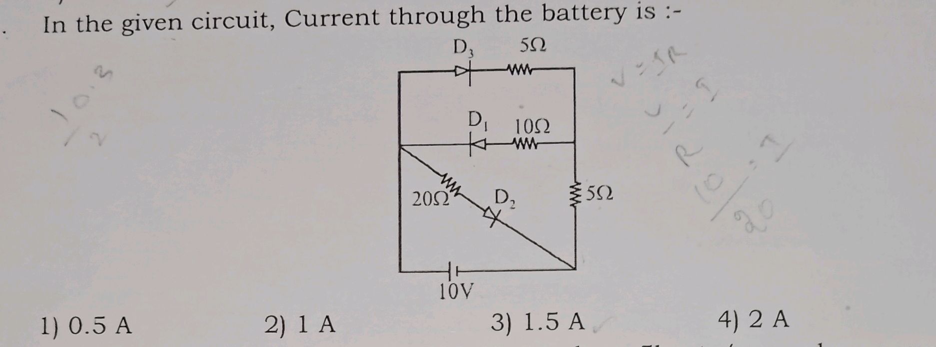 In the given circuit, Current through the | StudyX