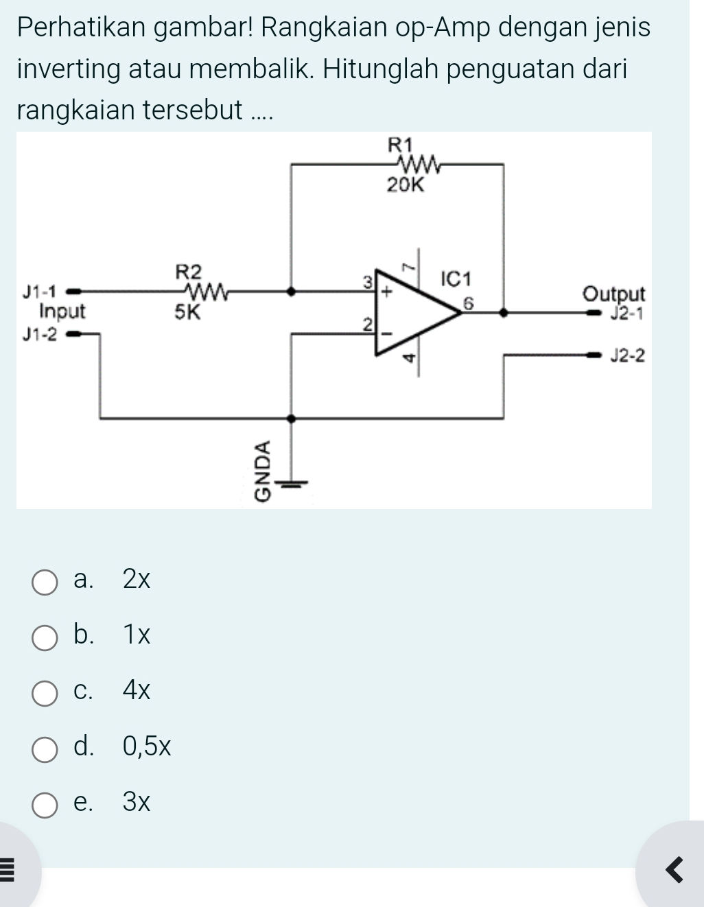 Perhatikan gambar! Rangkaian op-Amp dengan | StudyX