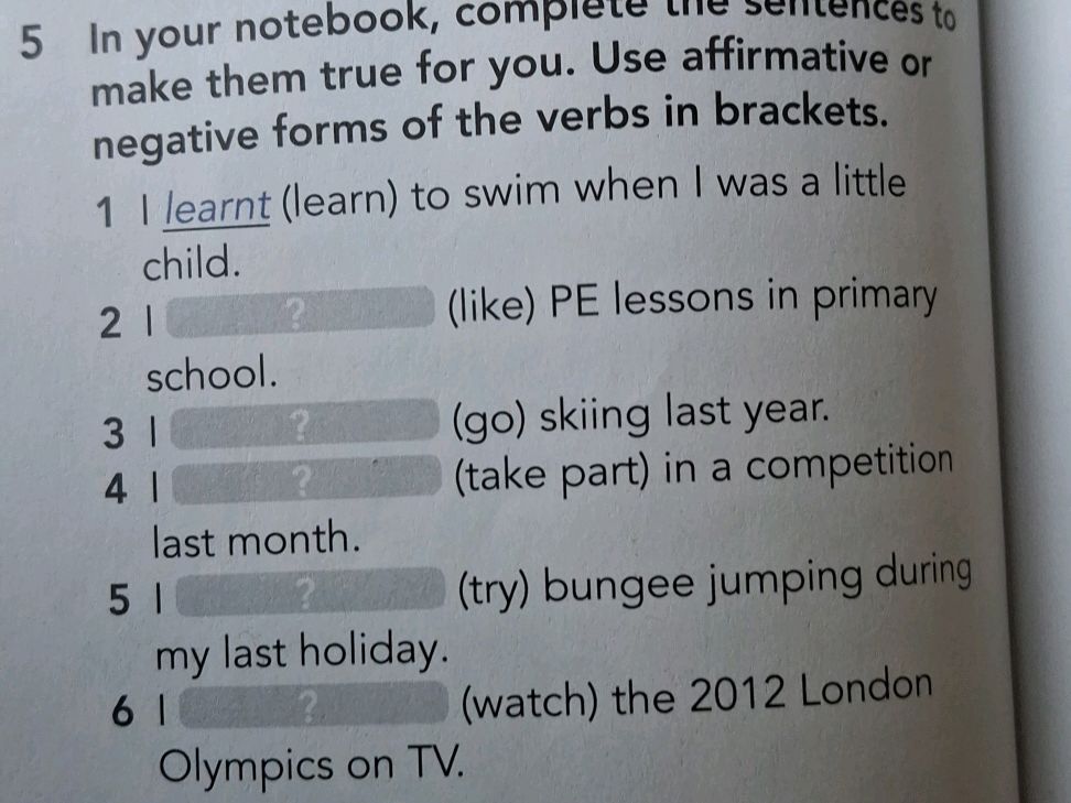 In your notebook, complete the sentences to | StudyX