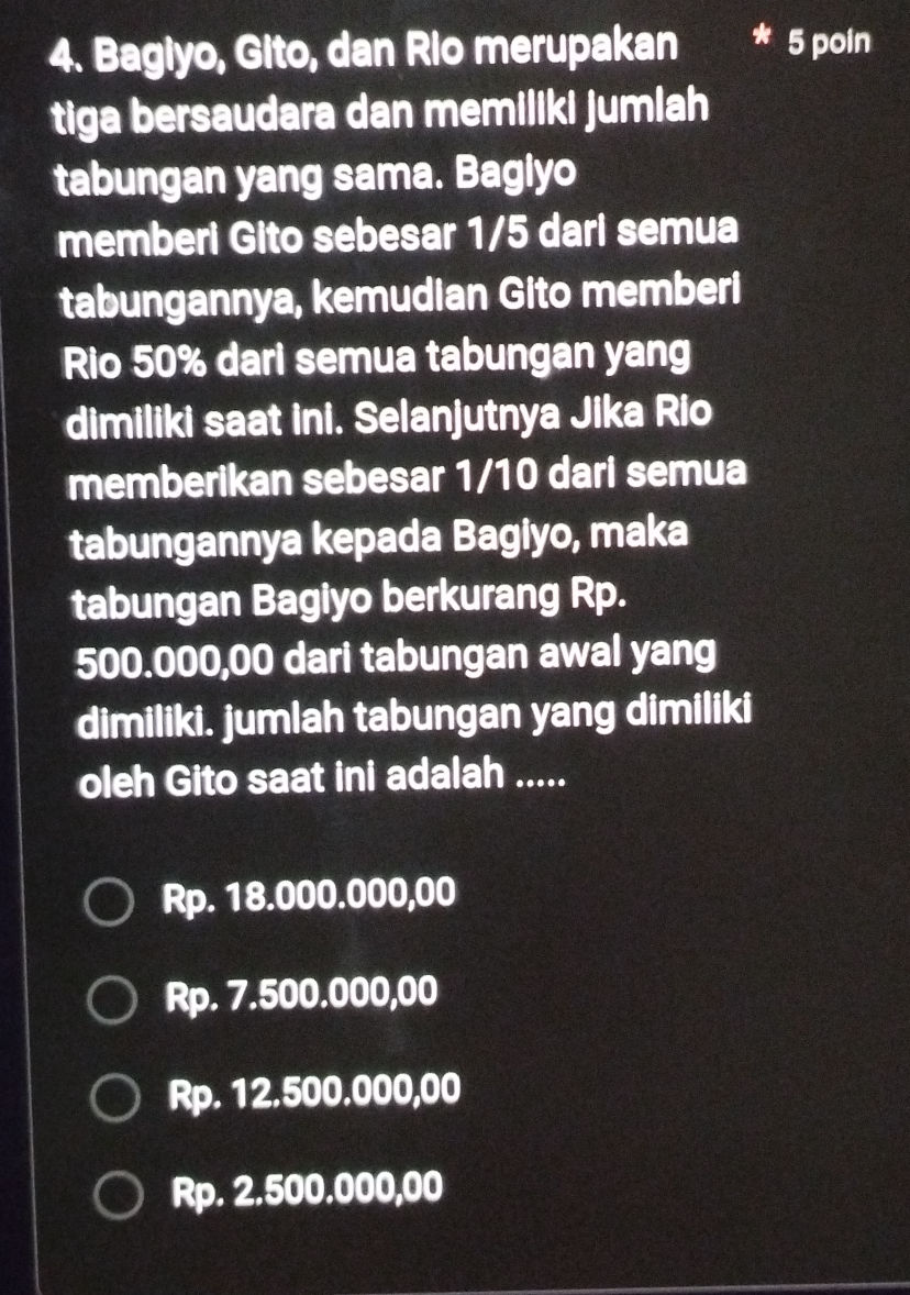 4. Bagiyo, Gito, dan Rio merupakan tiga | StudyX
