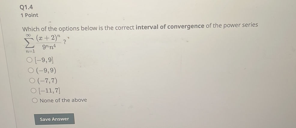 Which of the options below is the correct | StudyX