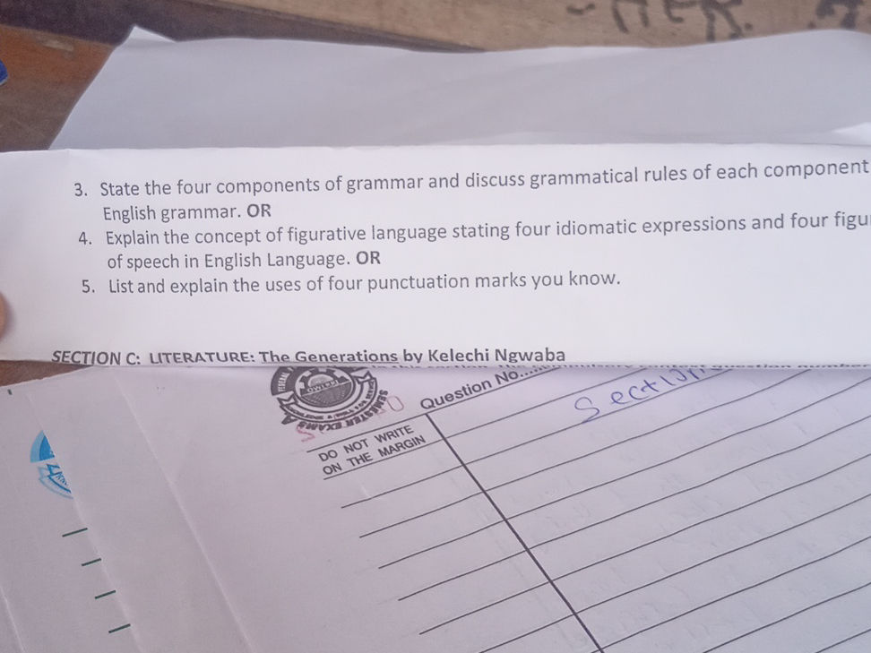 3. State the four components of grammar and | StudyX