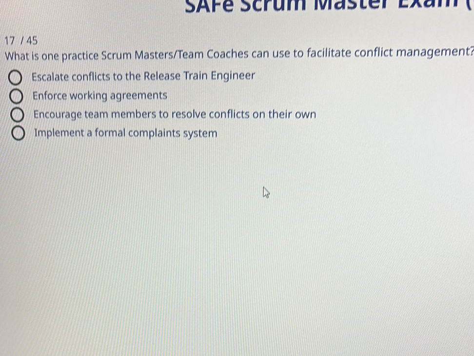 What is one practice Scrum Masters/Team | StudyX