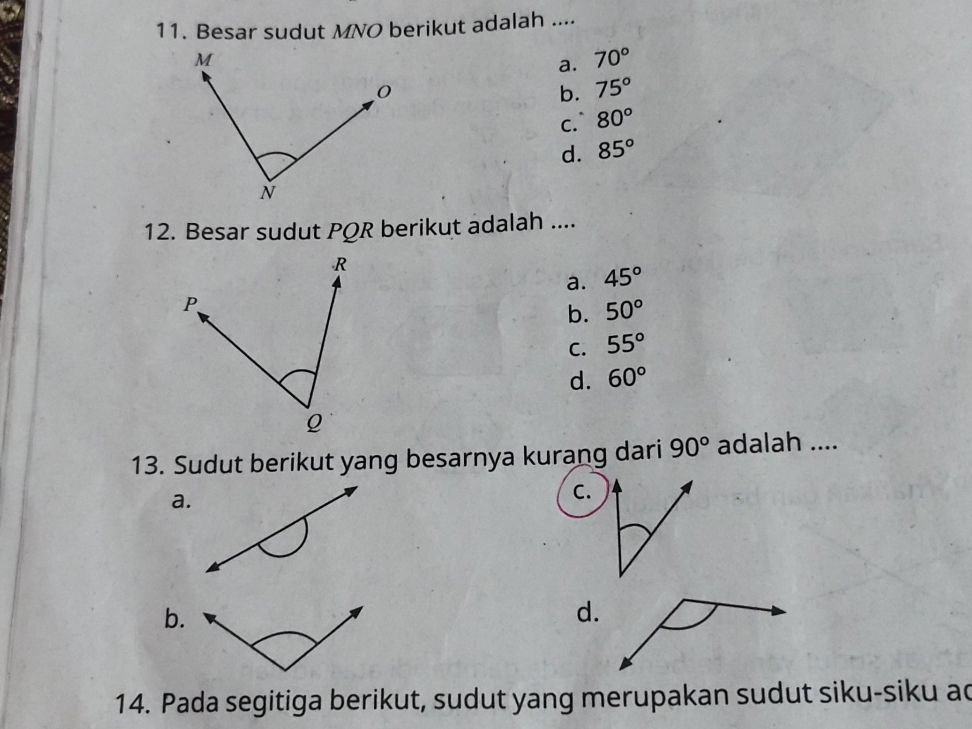 11. Besar sudut MNO berikut adalah ... ``` | StudyX