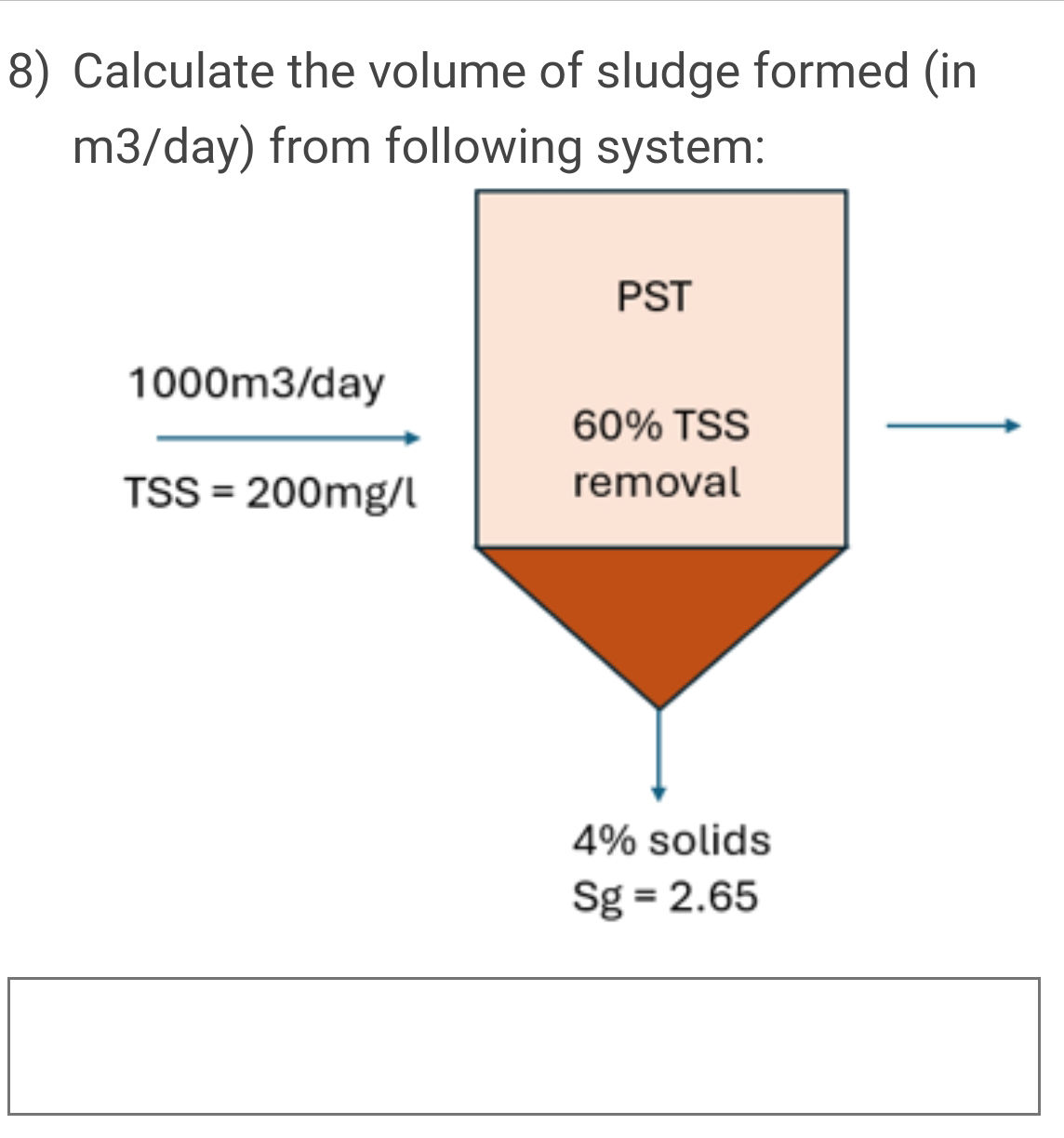 8) Calculate the volume of sludge formed (in | StudyX