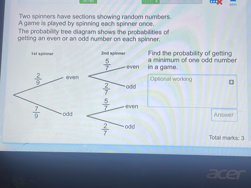 Two spinners have sections showing random | StudyX