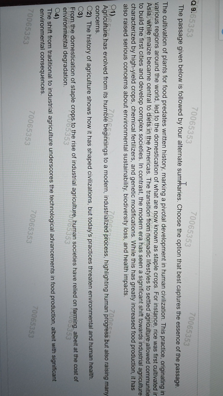 Q9.65353 The passage given below is followed | StudyX