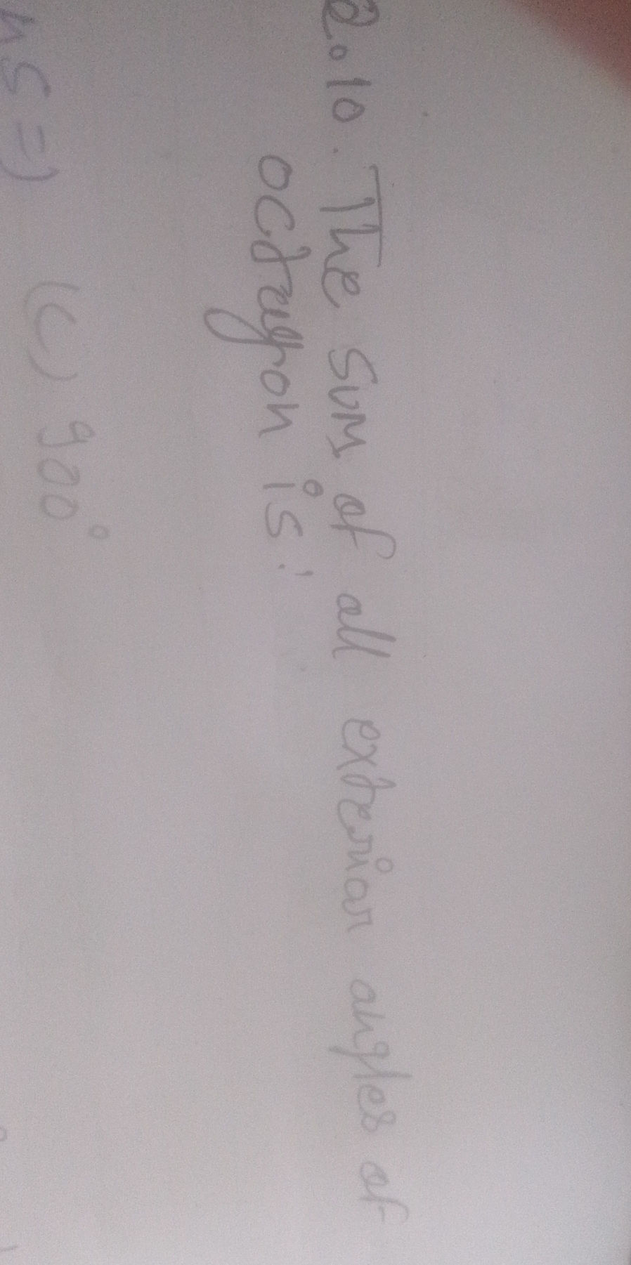 2010. The Sum of all exterior angles of | StudyX