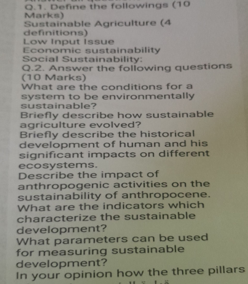 Q.1. Define the followings (10 Marks) | StudyX