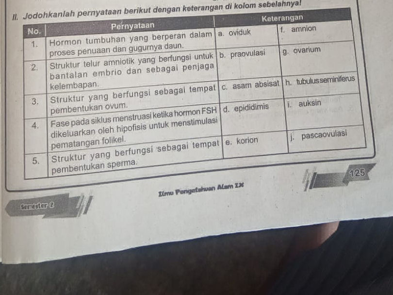 II. Jodohkanlah pernyataan berikut dengan | StudyX