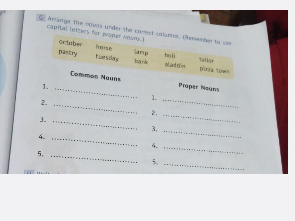 Arrange the nouns under the correct columns. | StudyX