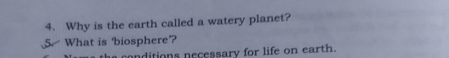 4. Why is the earth called a watery planet? | StudyX