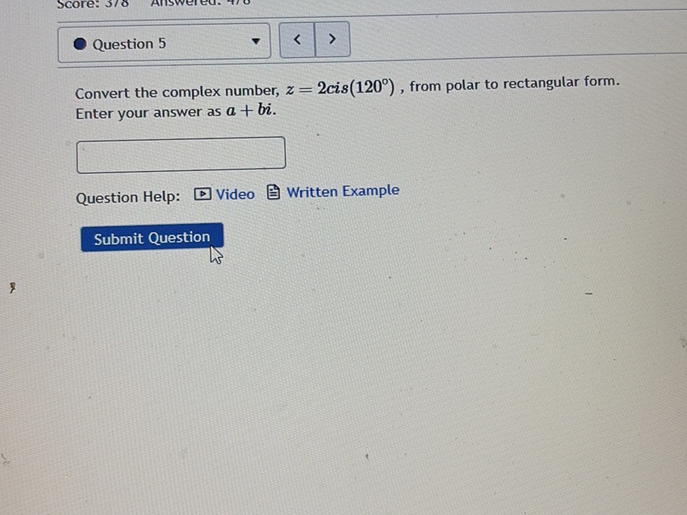 Convert the complex number, $z = | StudyX