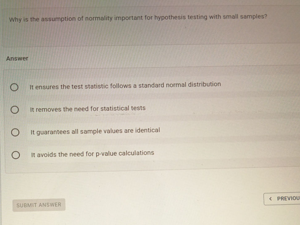 Why is the assumption of normality important | StudyX