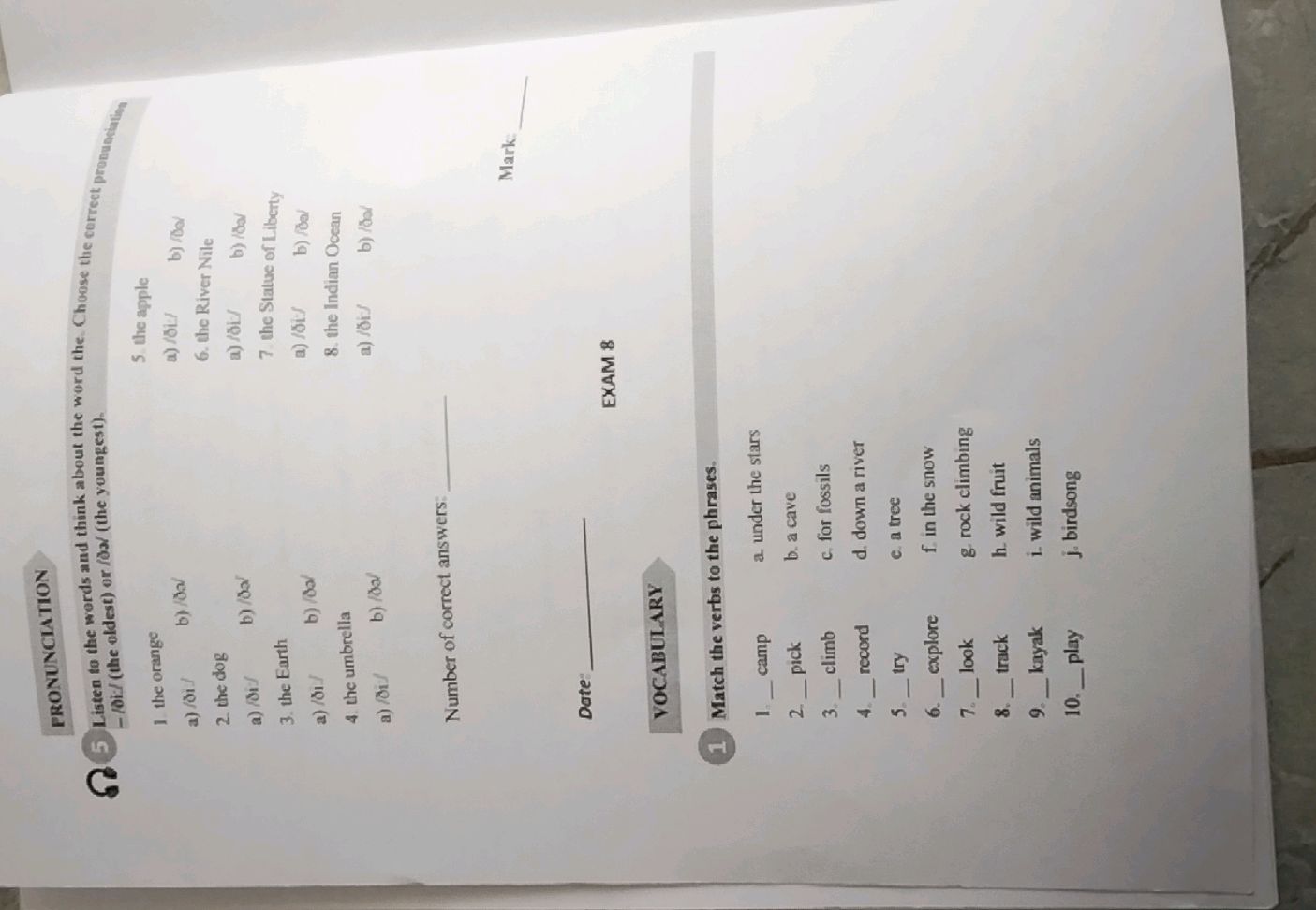 PRONUNCIATION Listen to the words and think | StudyX