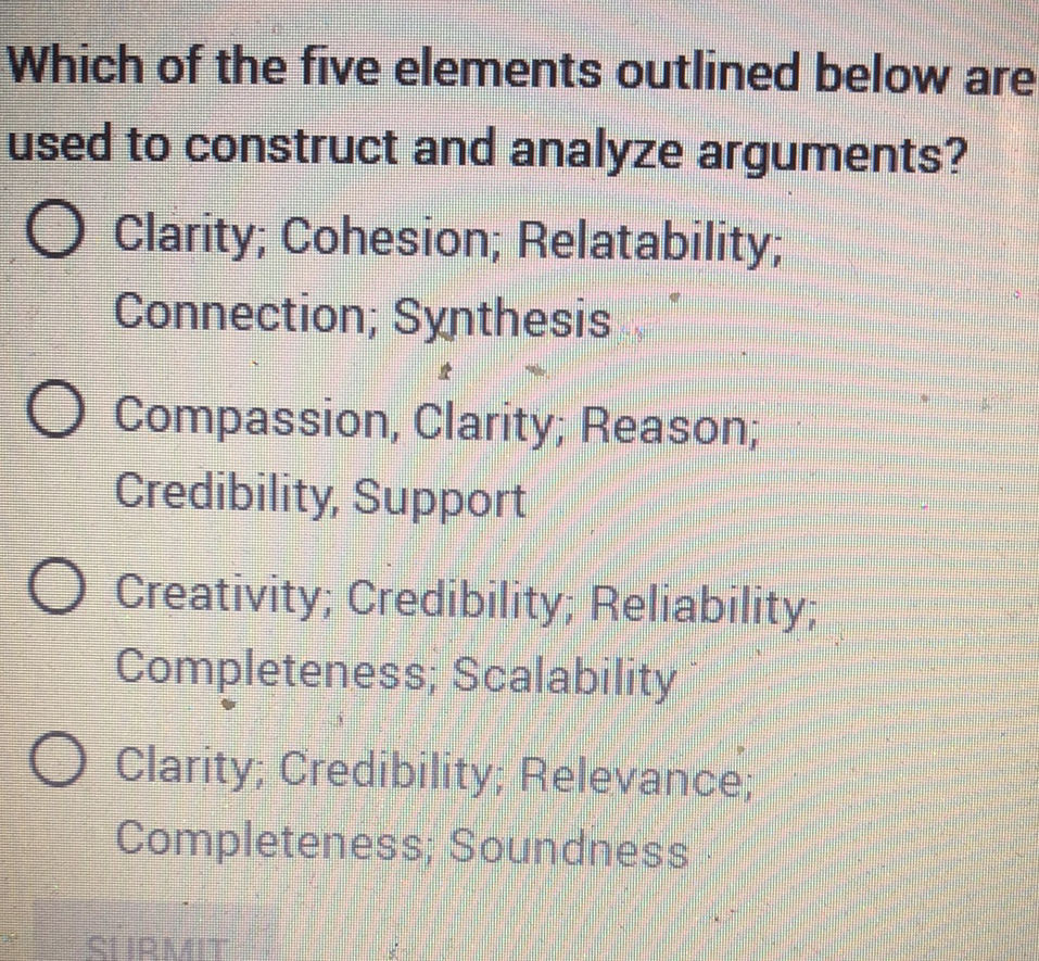 Which of the five elements outlined below | StudyX