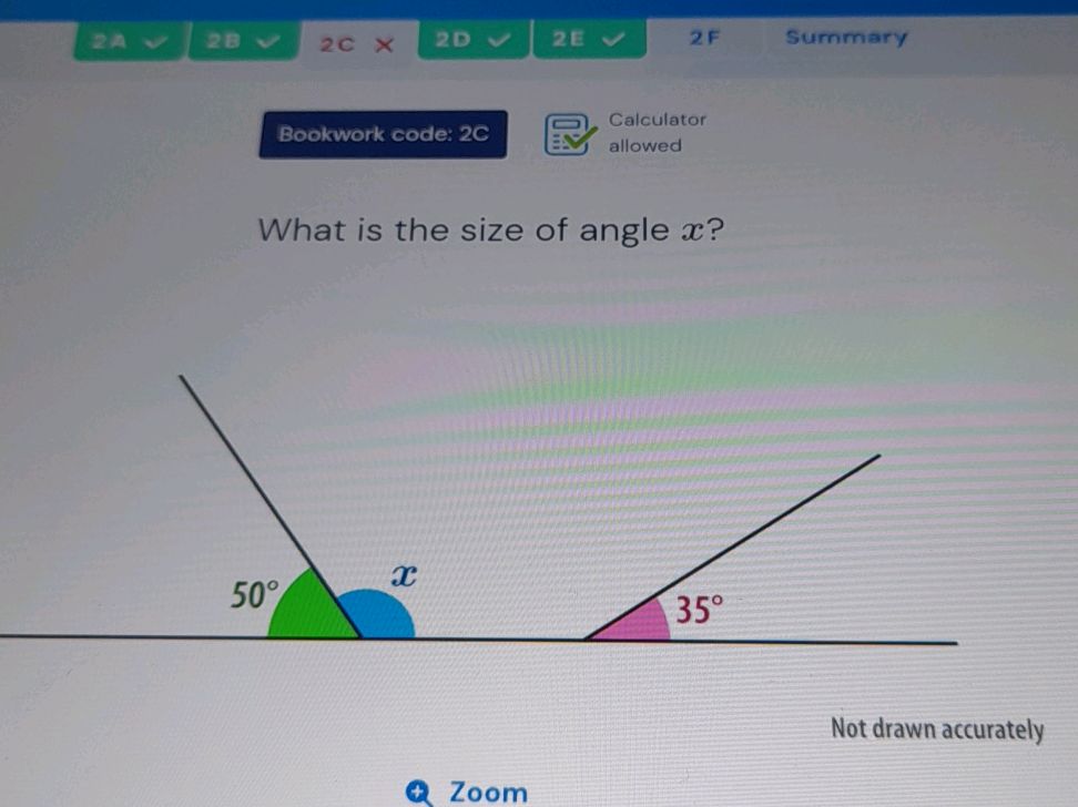 What is the size of angle $x$? In the | StudyX