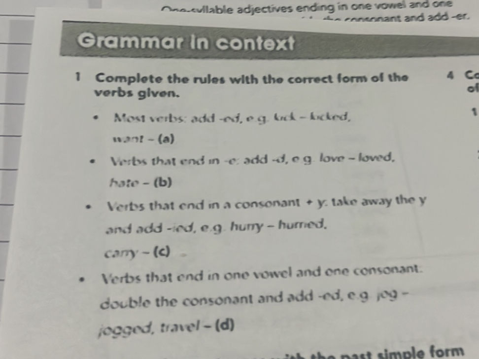 1 Complete the rules with the correct form | StudyX