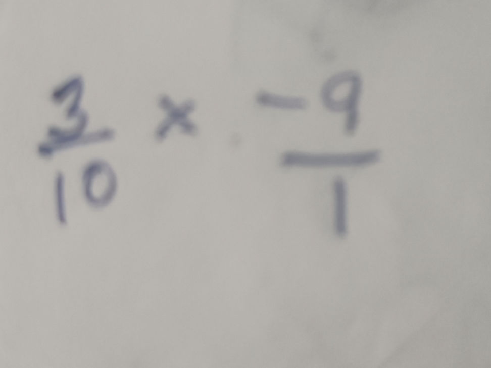 Multiplying Fractions: Solve 3/10 * -9/1 | StudyX