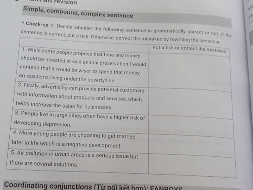 Simple, compound, complex sentence * | StudyX