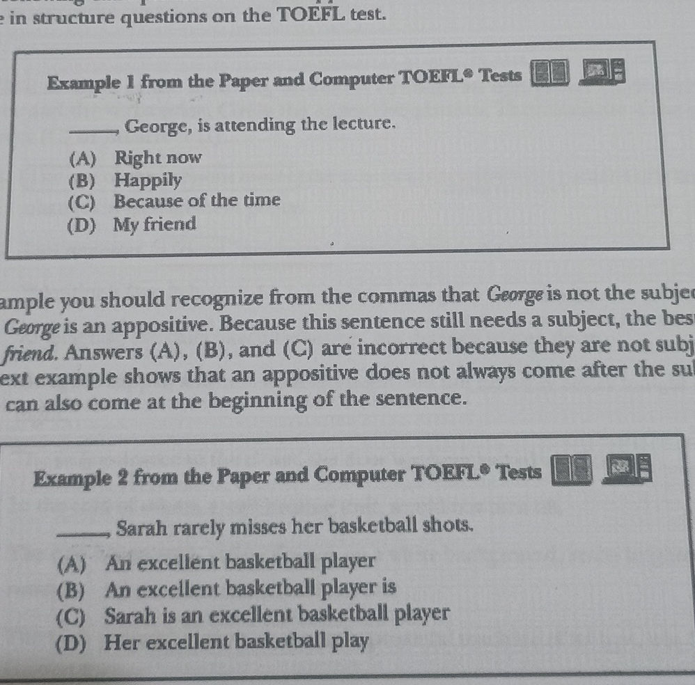 Example 1 from the Paper and Computer TOEFL | StudyX