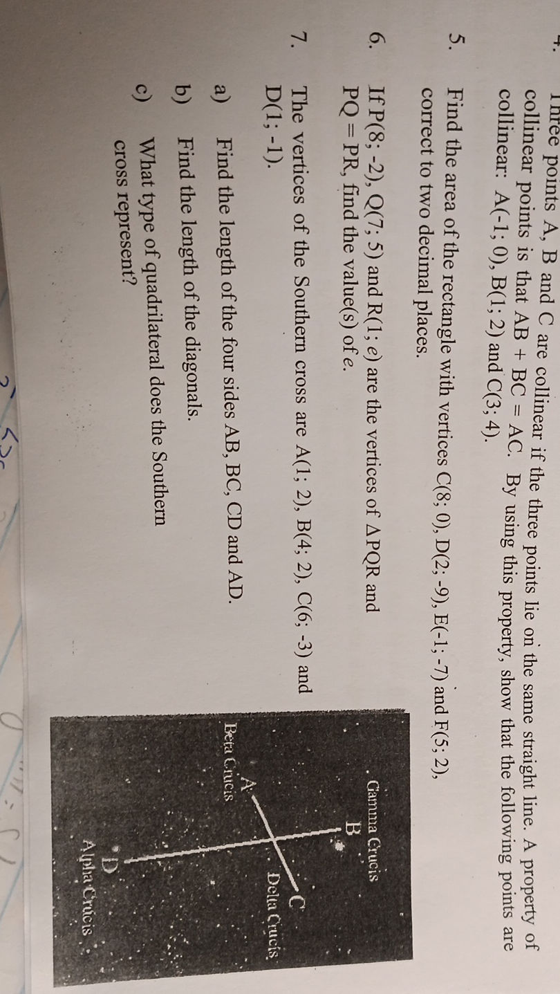 5. Three points A, B and C are collinear if | StudyX
