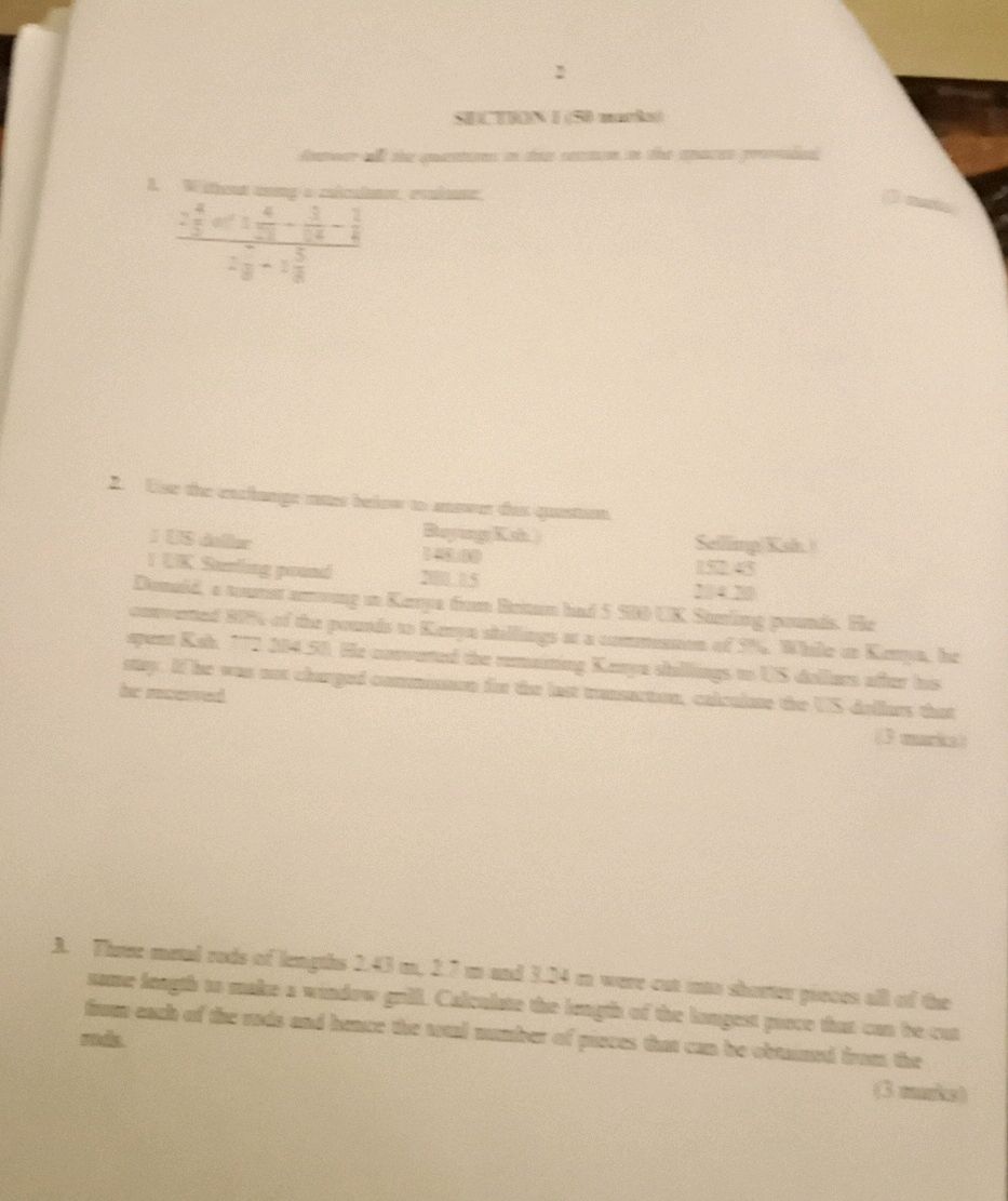 1. Without using a calculator, evaluate: $ | StudyX