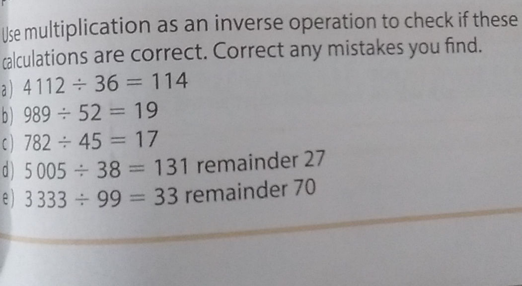 Use multiplication as an inverse operation | StudyX