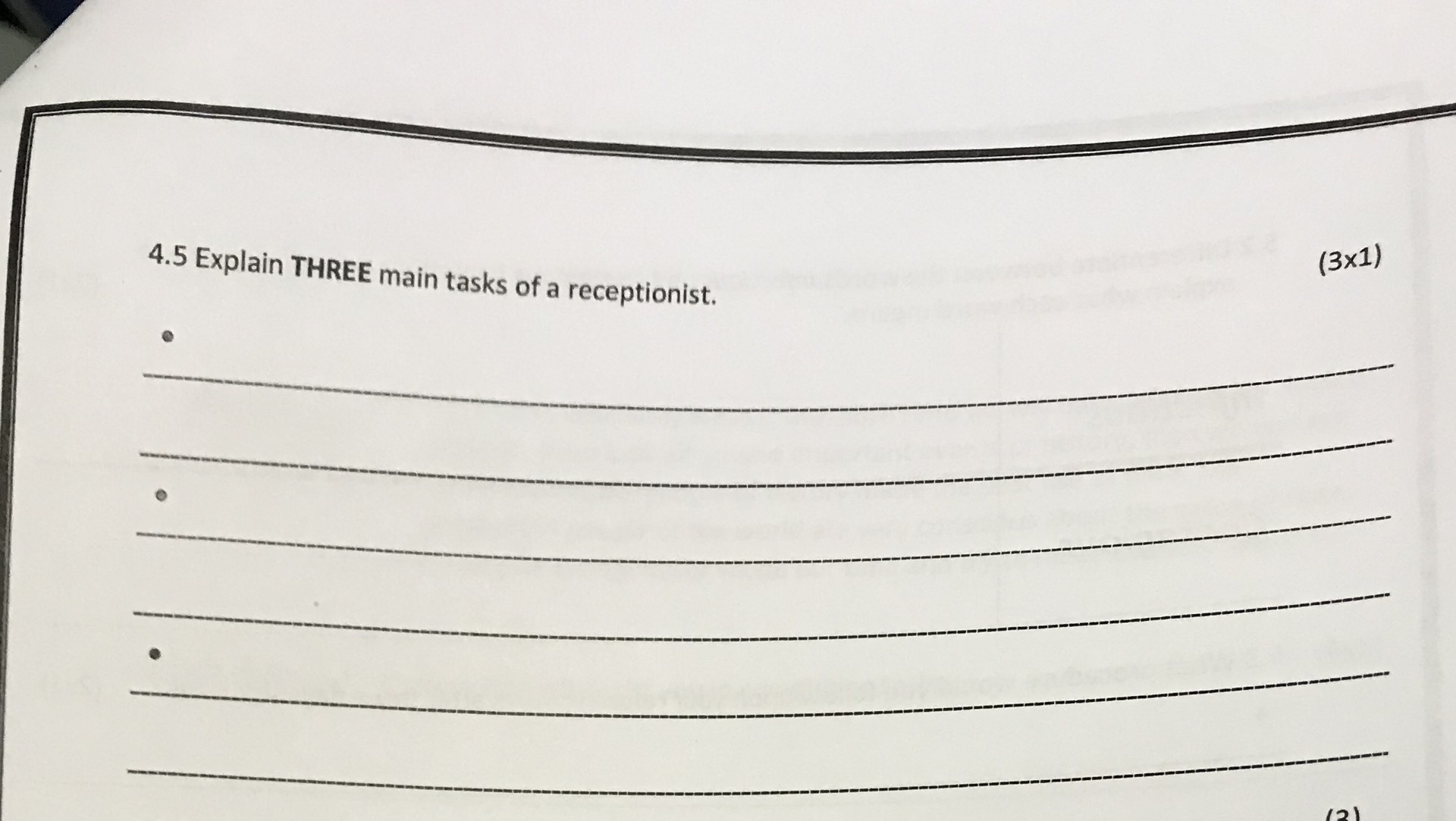 4.5 Explain THREE main tasks of a | StudyX