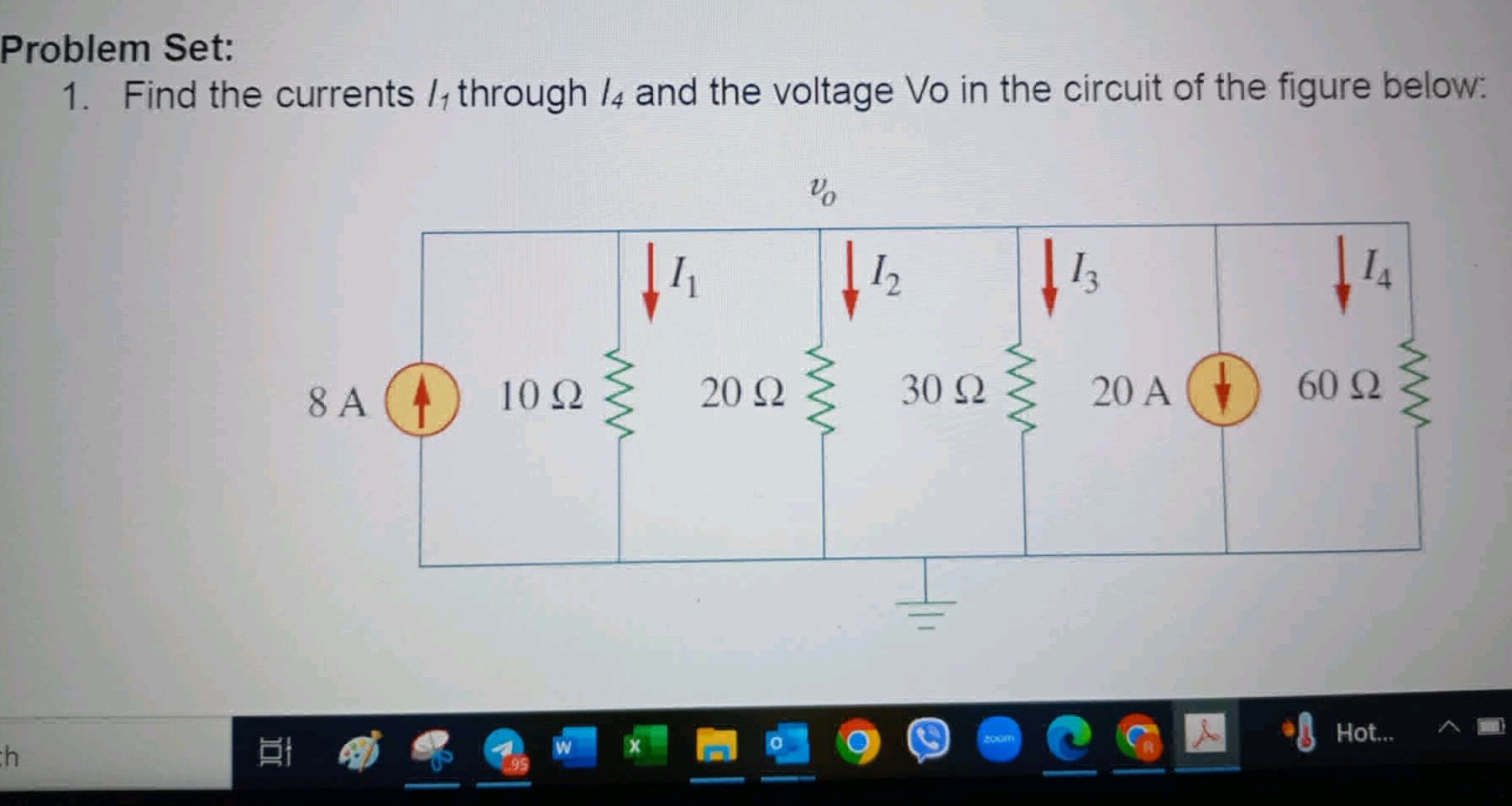 1. Find the currents $I_1$ through $I_4$ and | StudyX