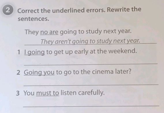2 Correct the underlined errors. Rewrite the | StudyX