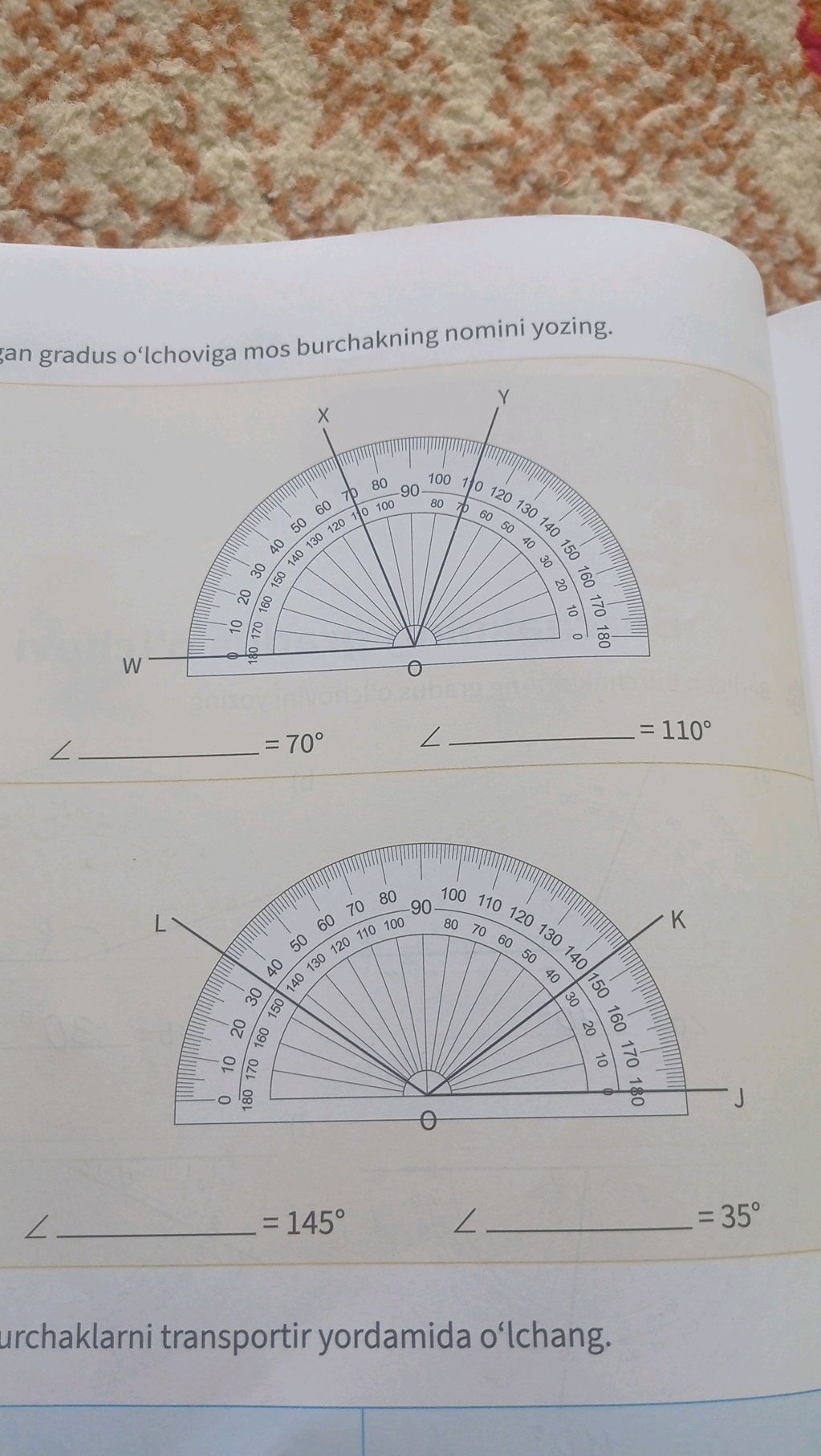 gan gradus o'lchoviga mos burchakning nomini | StudyX