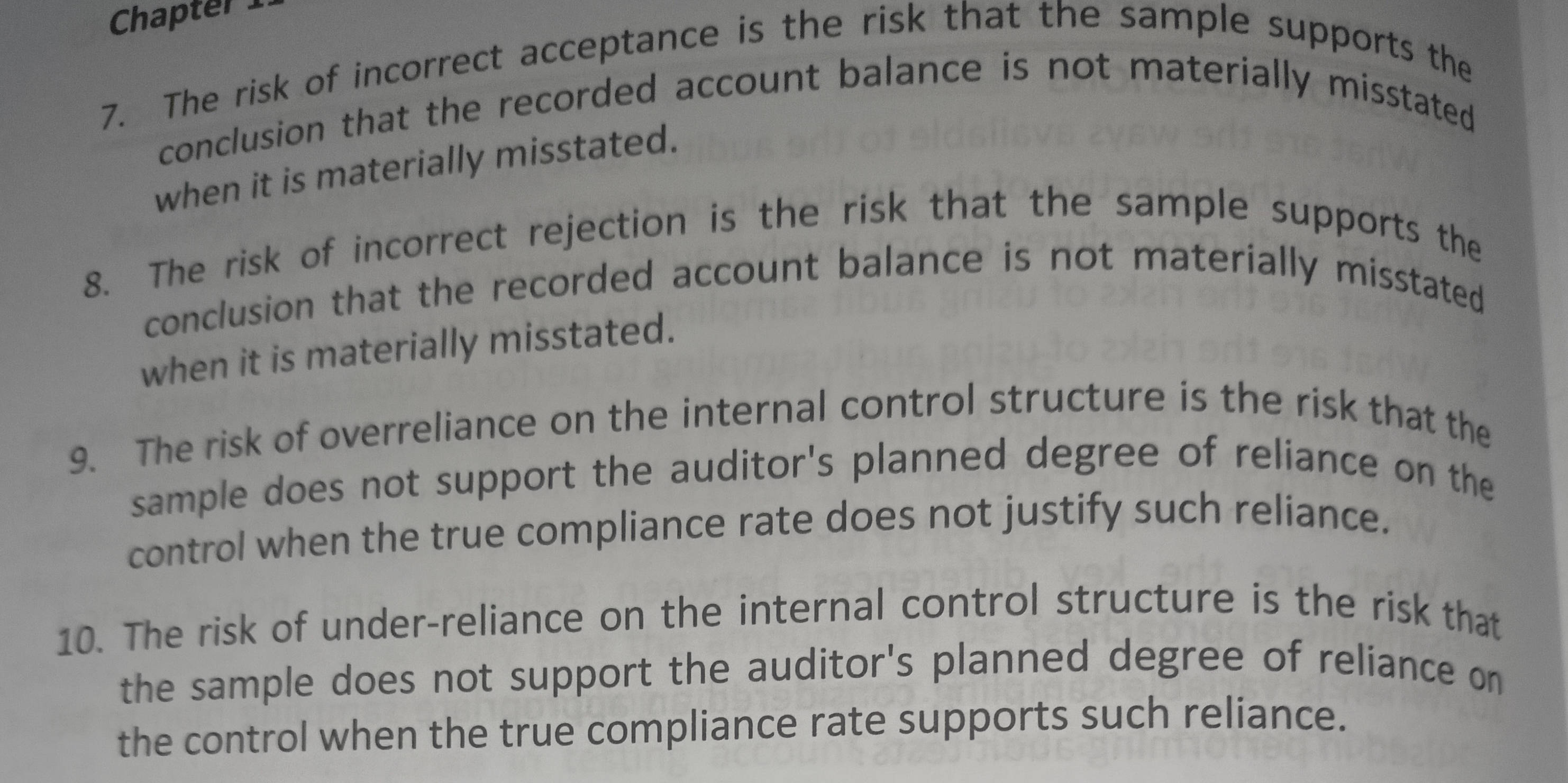 7. The risk of incorrect acceptance is the | StudyX