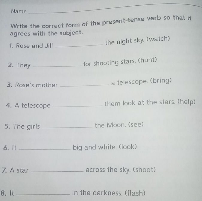 Write the correct form of the present-tense | StudyX