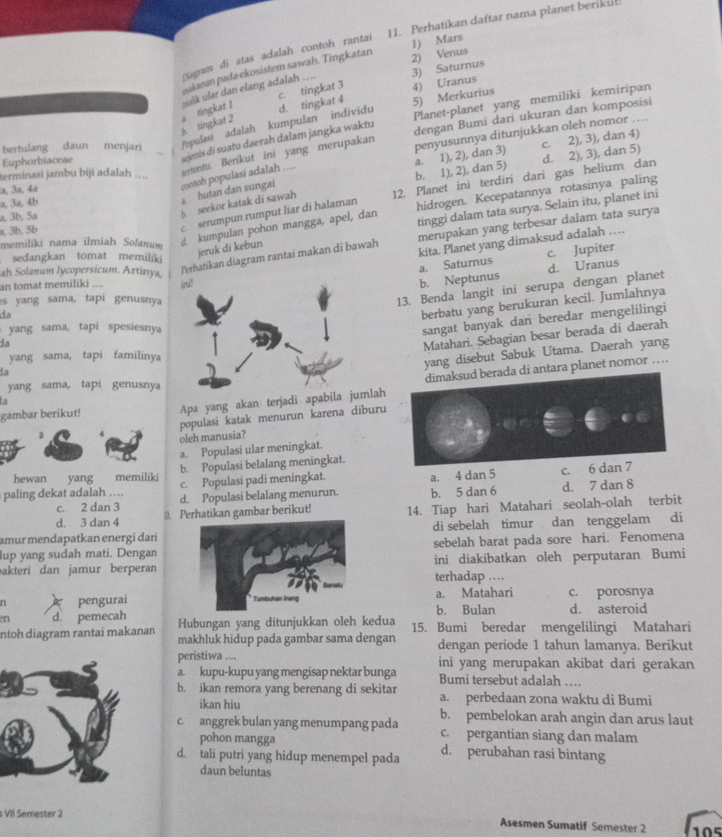 11. Perhatikan daftar nama planet berikut: | StudyX