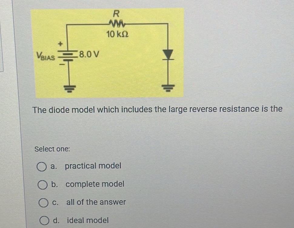 The diode model which includes the large | StudyX