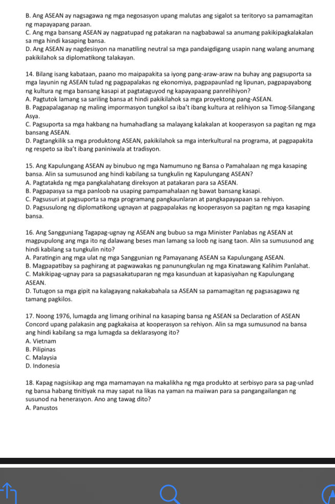 B. Ang ASEAN ay nagsagawa ng mga negosasyon | StudyX