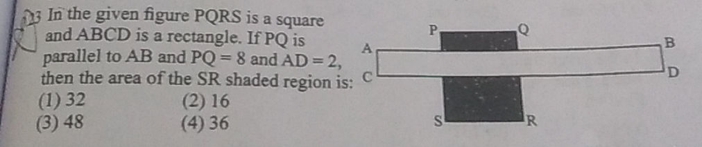 In the given figure PQRS is a square and | StudyX
