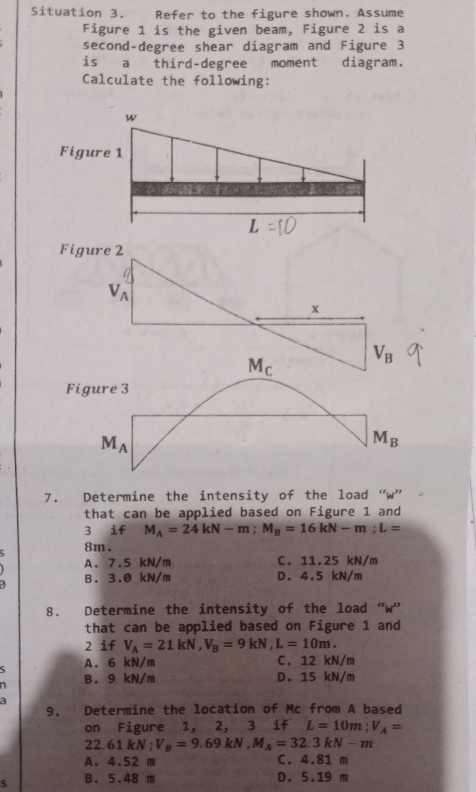7. Determine the intensity of the load "w" | StudyX
