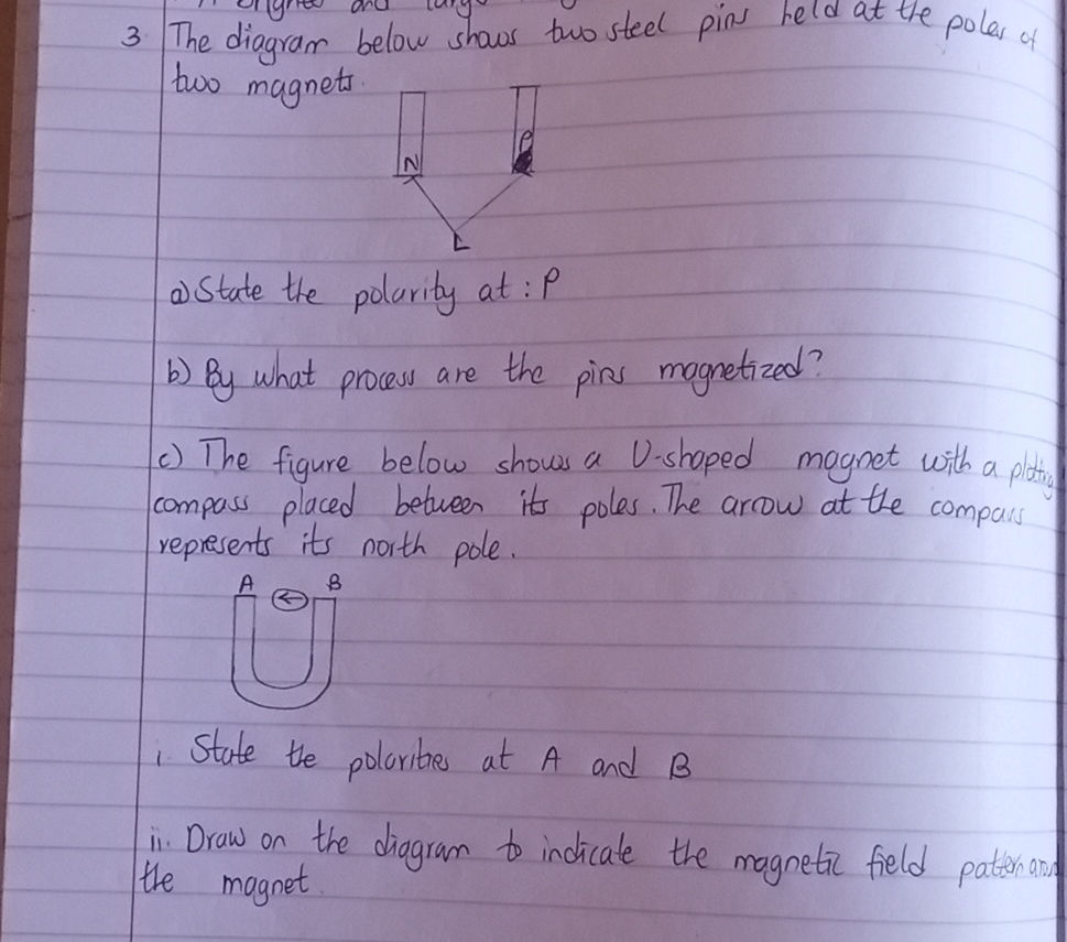 3. The diagram below shows two steel pins | StudyX