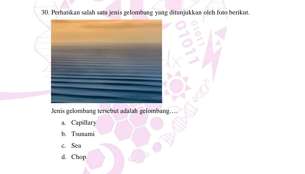 30. Perhatikan salah satu jenis gelombang | StudyX