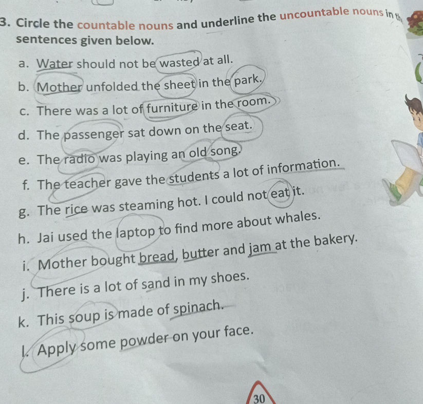3. Circle the countable nouns and underline | StudyX