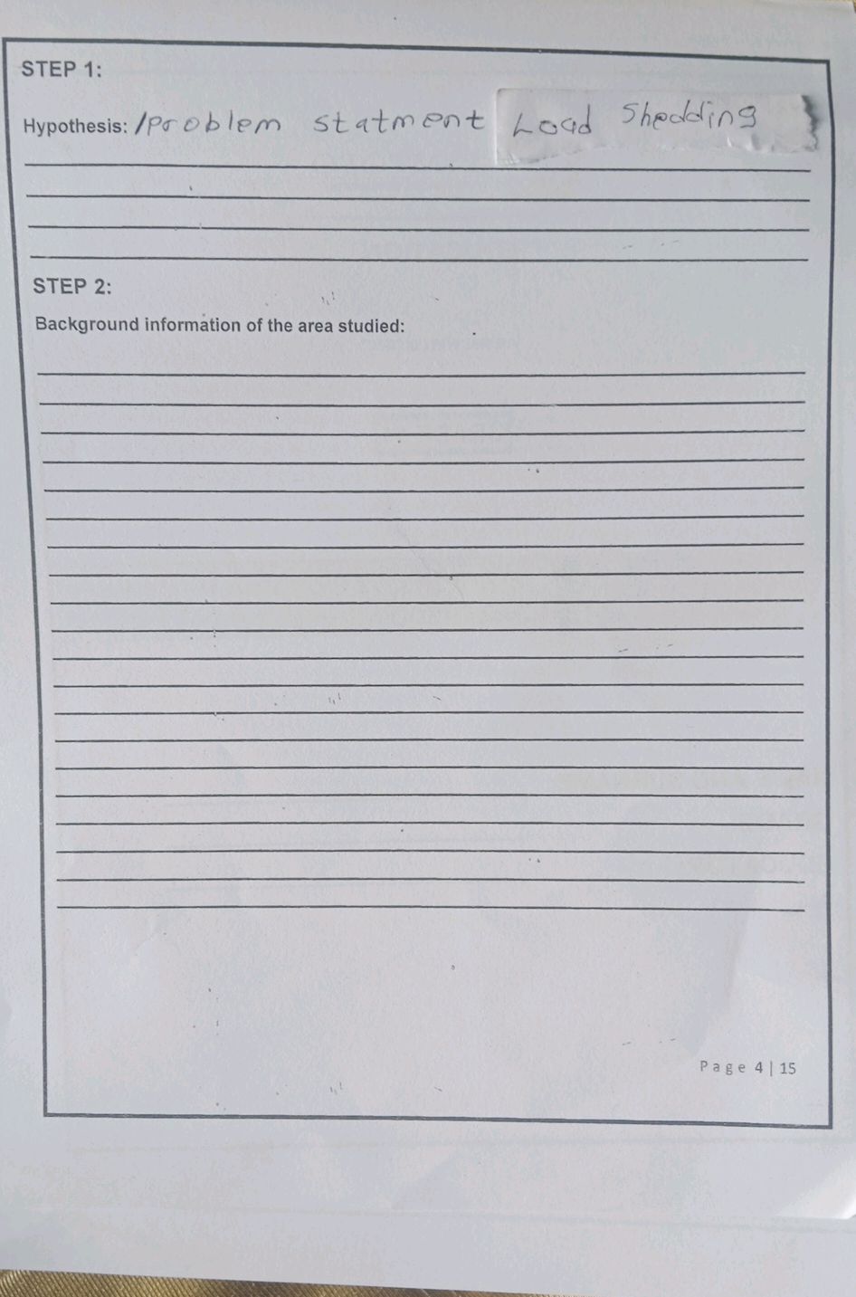 STEP 1: Hypothesis: /problem statment Load | StudyX