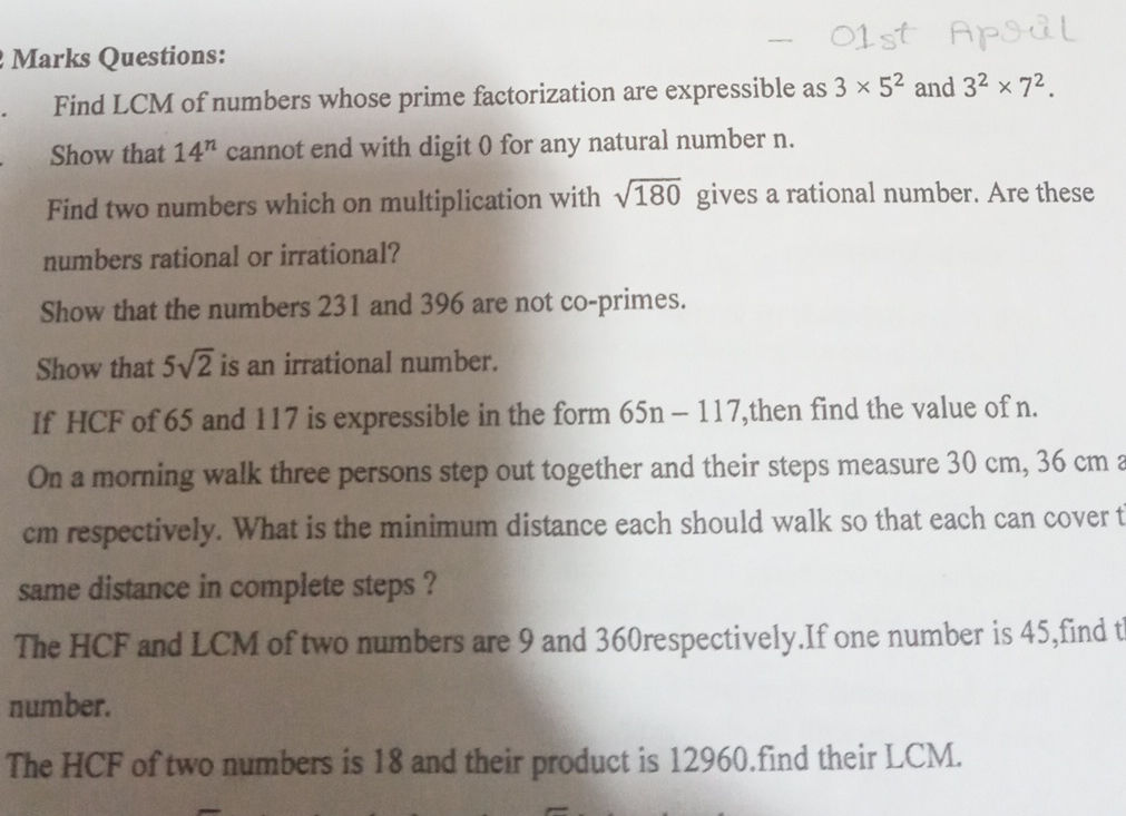 Find LCM of numbers whose prime | StudyX