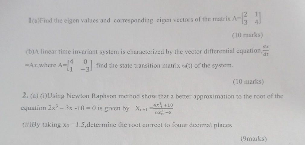 1 (a) Find the eigen values and | StudyX
