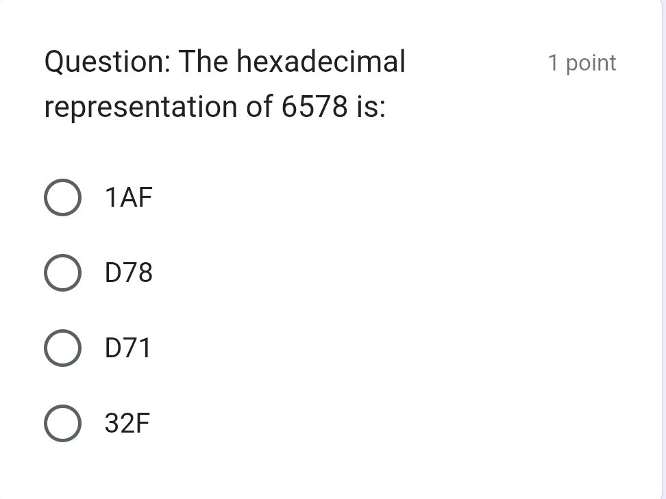 Question: The hexadecimal representation of | StudyX